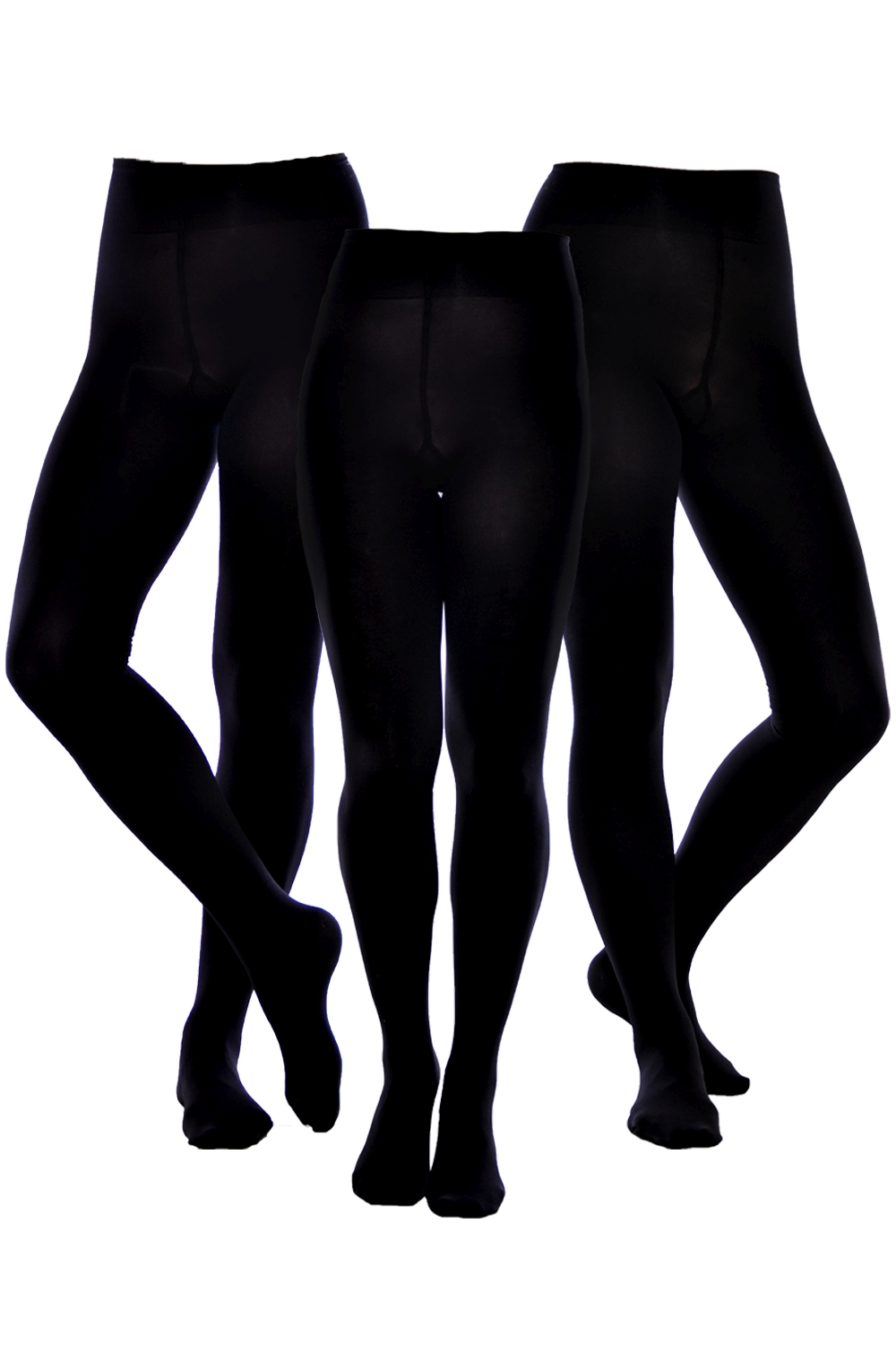 Black school girls opaque tights 80 den - 3pack - Aurelie