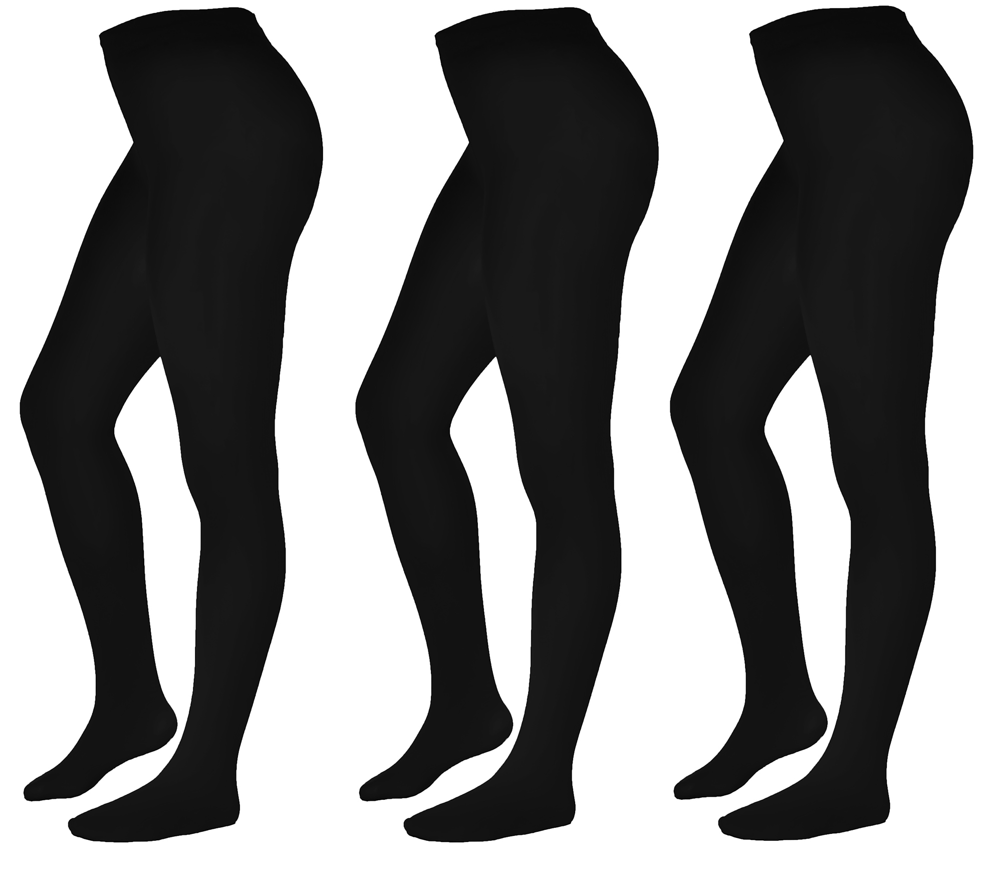 Black school girls solid opaque tights 100 den - 3pack - Aurelie
